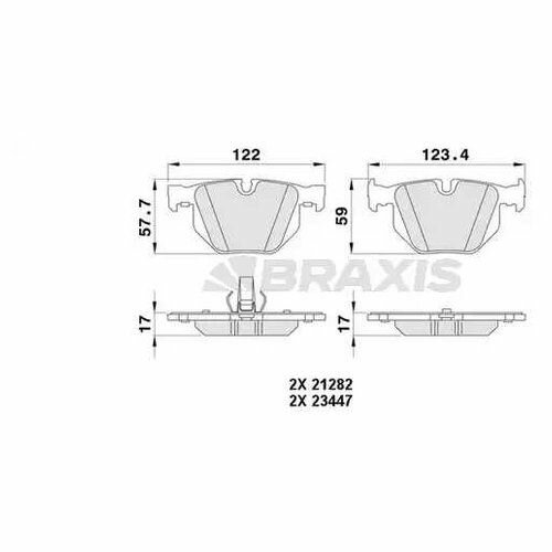 Комплект задних тормозных колодок BRAXIS AA0388 для BMW 7 серия