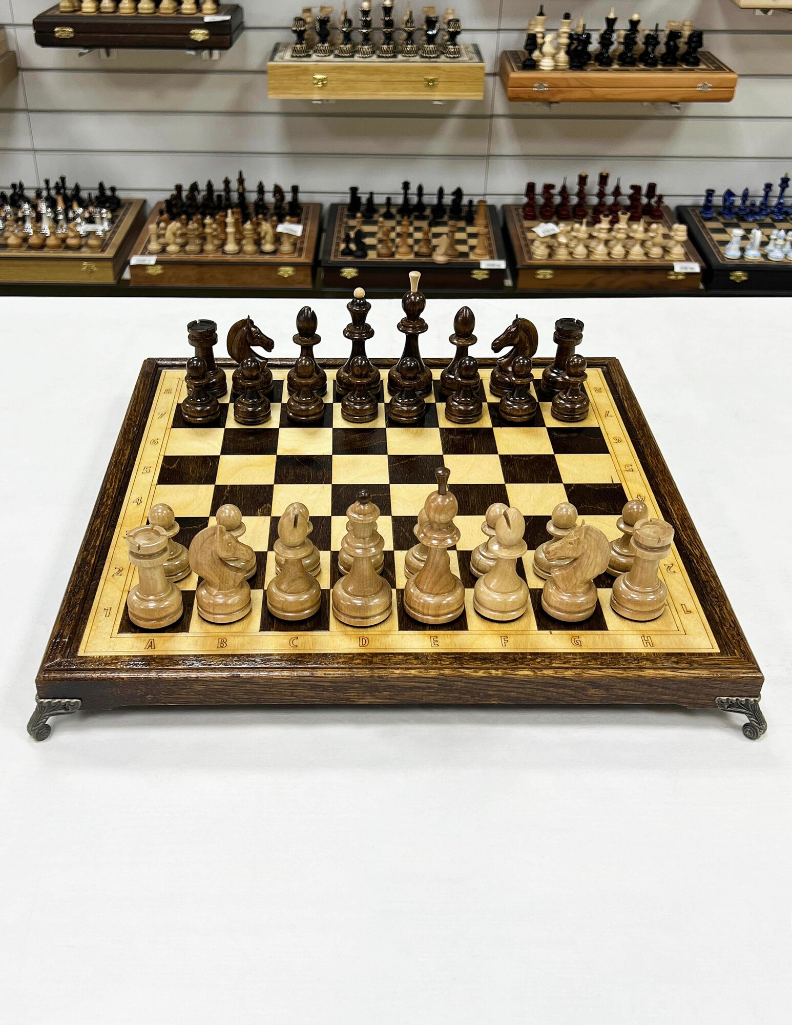 Шахматы деревянные нескладные дуб Премиальные люкс