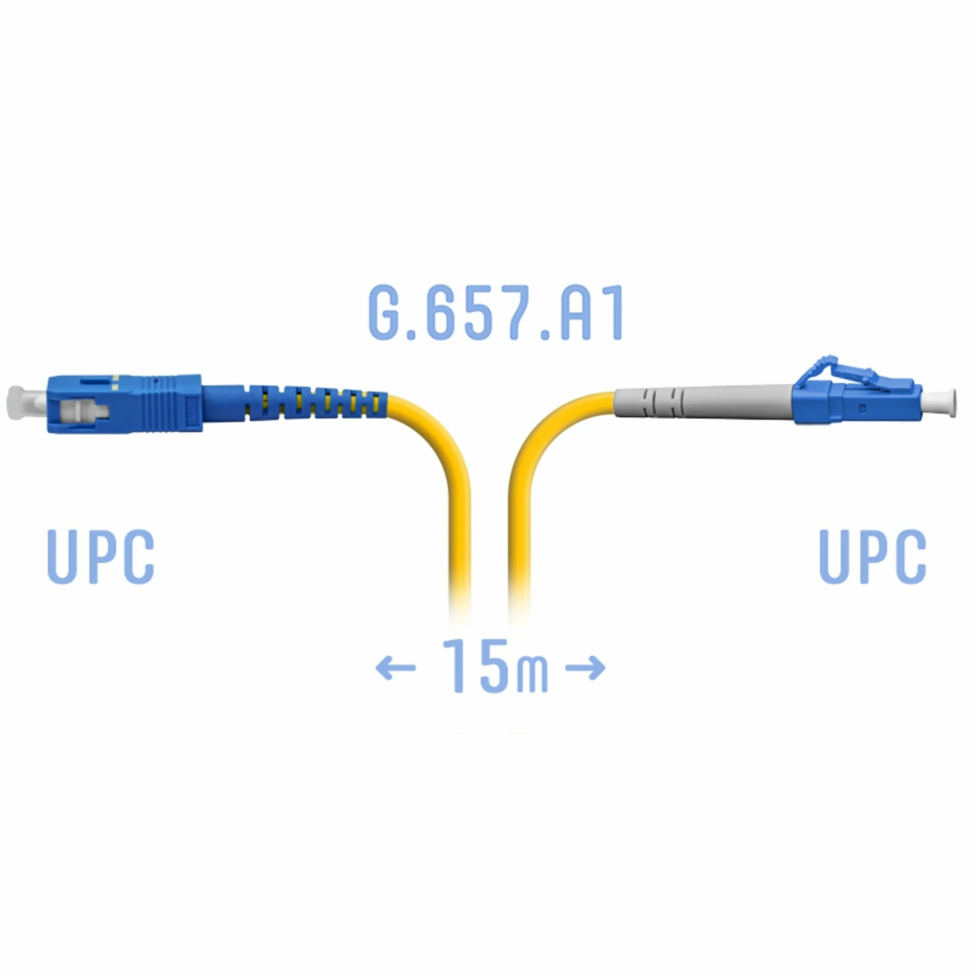 Патчкорд оптический LC/UPC-SC/UPC SM G.657. A1 15 метров