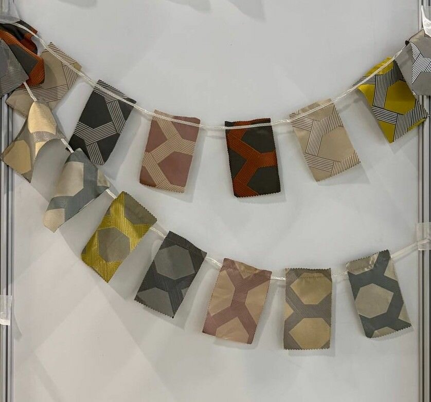 Флажки гирлянда из ткани, текстильная гирлянда - растяжка из премиальных интерьерных тканей, Lala Talyshkhanova, серые