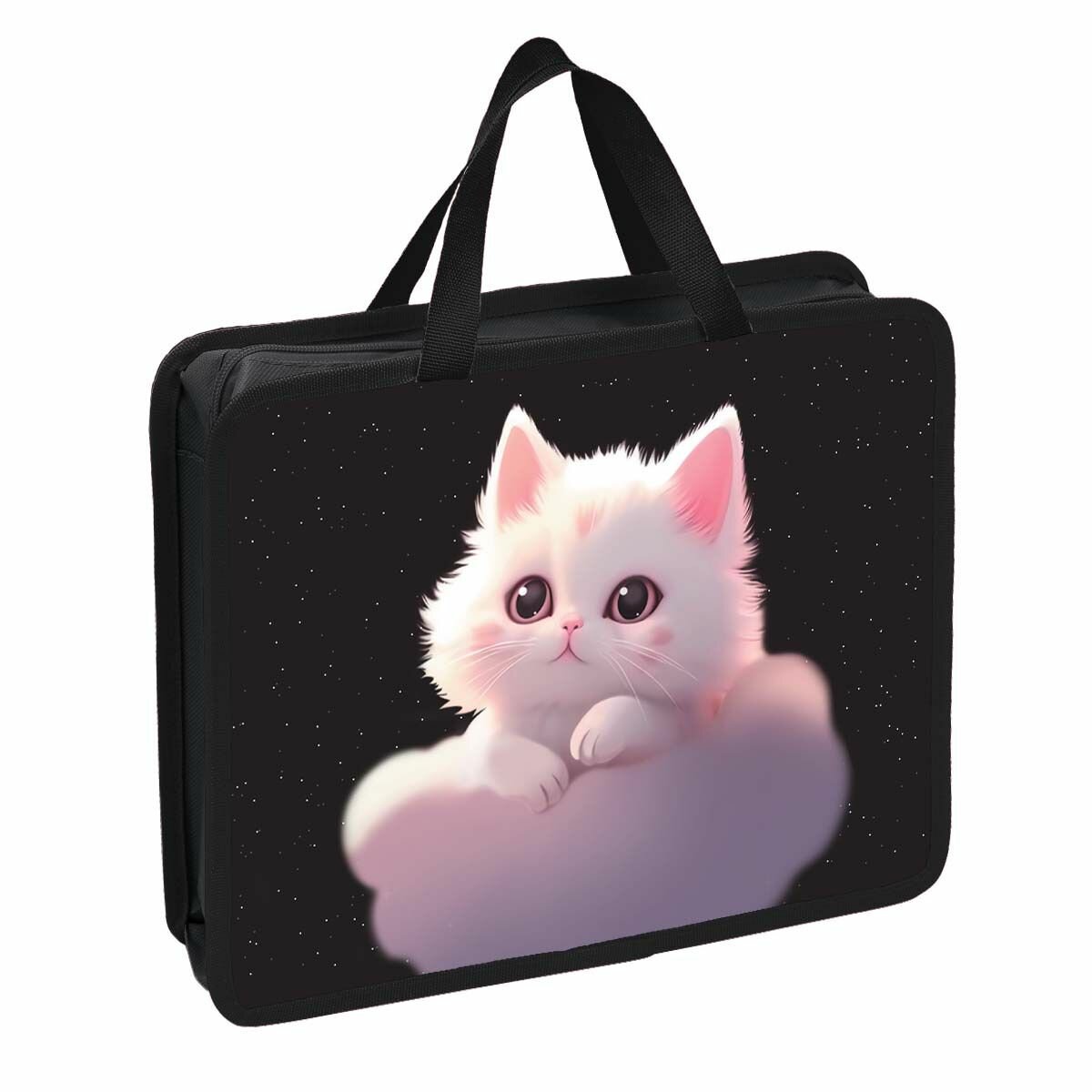 Папка с ручками пластиковая для уроков труда и для занятий Dream Cat (26*33*10 см)