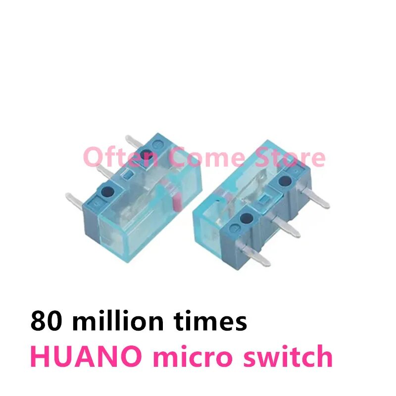 HUANO прозрачная синяя мышь микропереключатель 10PCS
