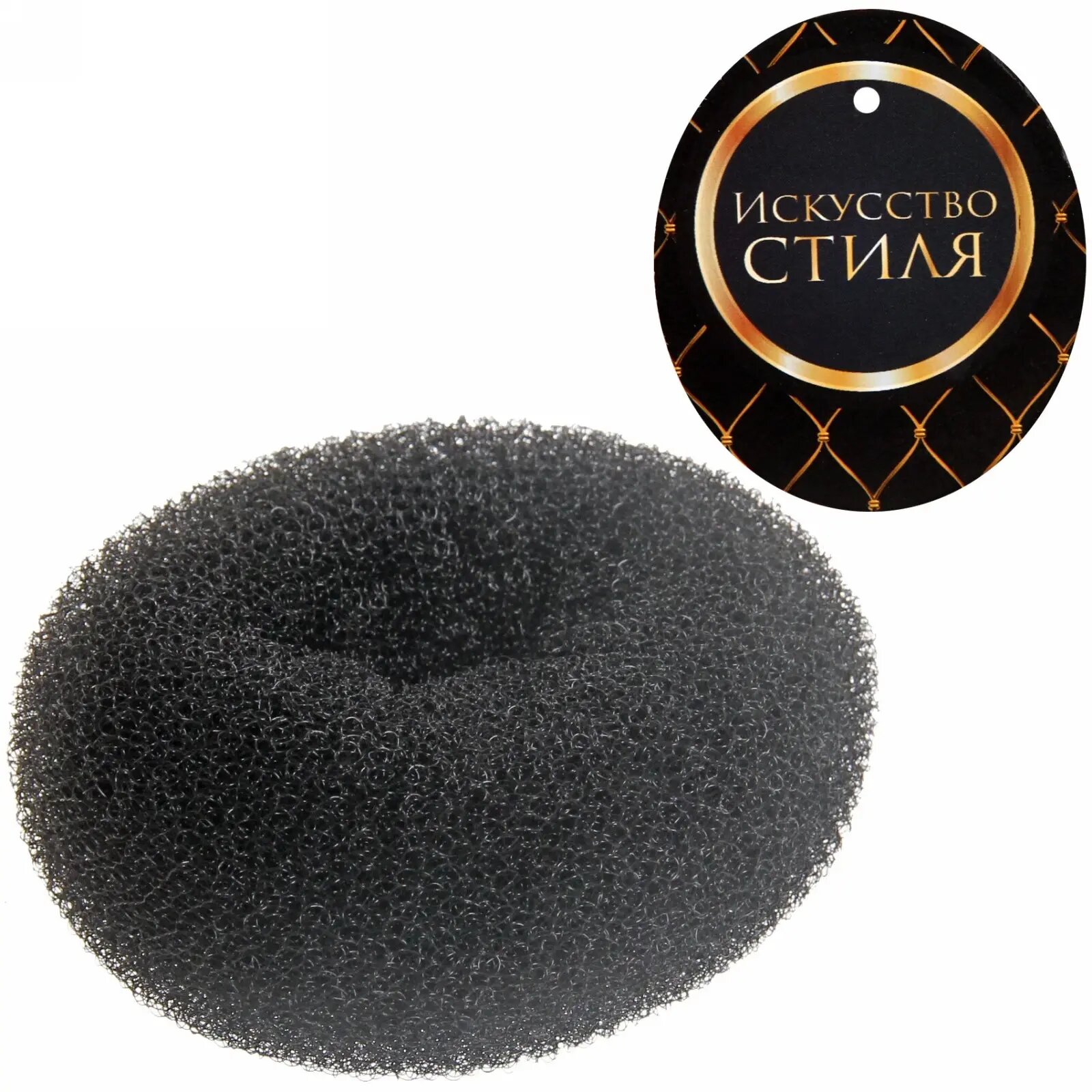 Заколка валик для пучка 10см, черный, легкий и удобный аксессуар