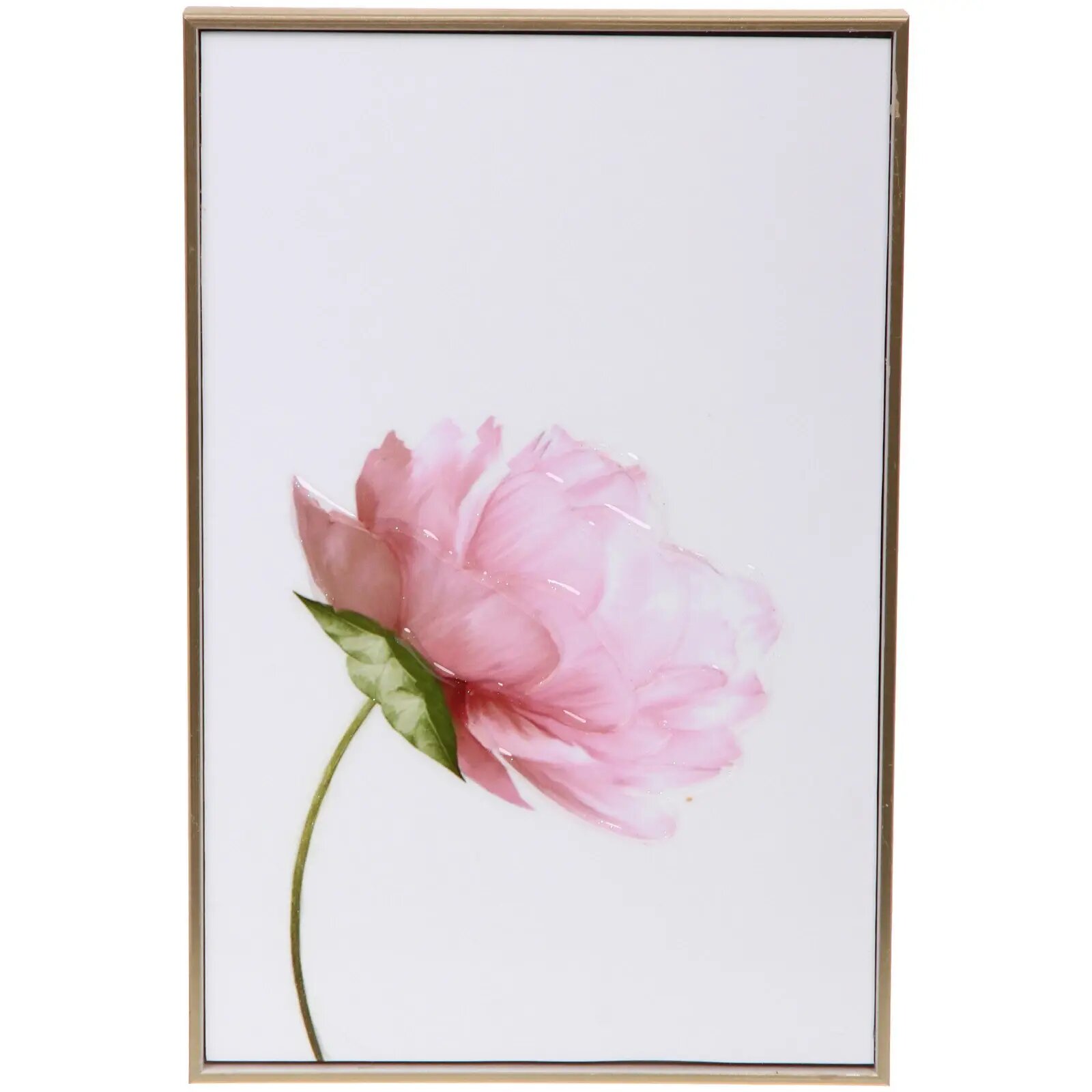 Картина интерьерная в раме «ларната» 19*29см, розовый пион, термоусадочная пленка