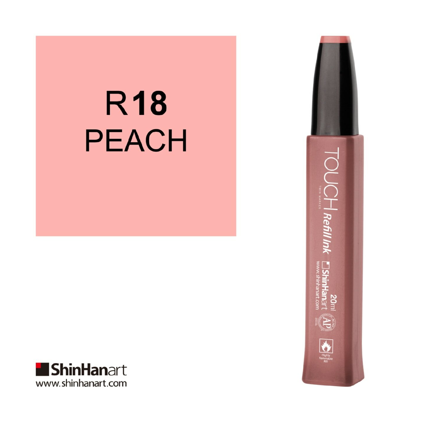Чернила спиртовые ShinHan TOUCH для маркеров 20мл R18 Персиковый