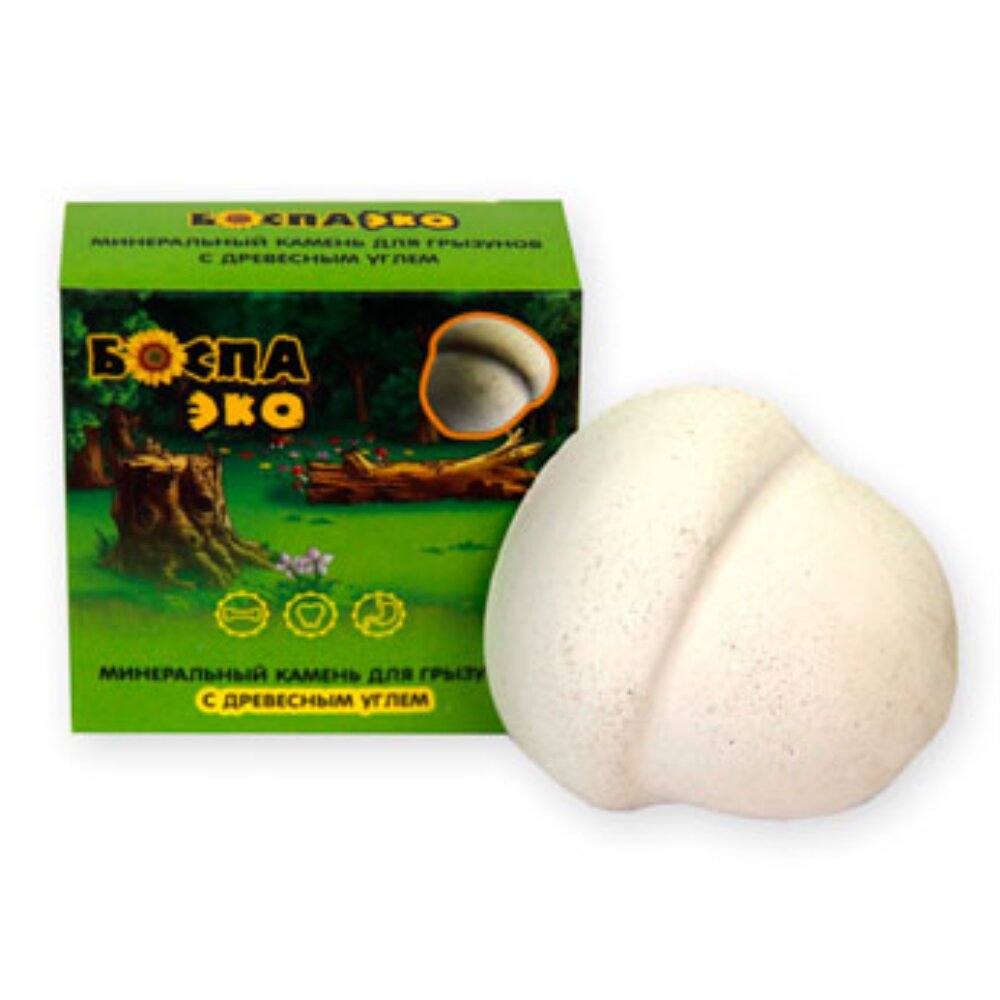 Камень минеральный для грызунов с древесным углем 40г боспа ЭКО