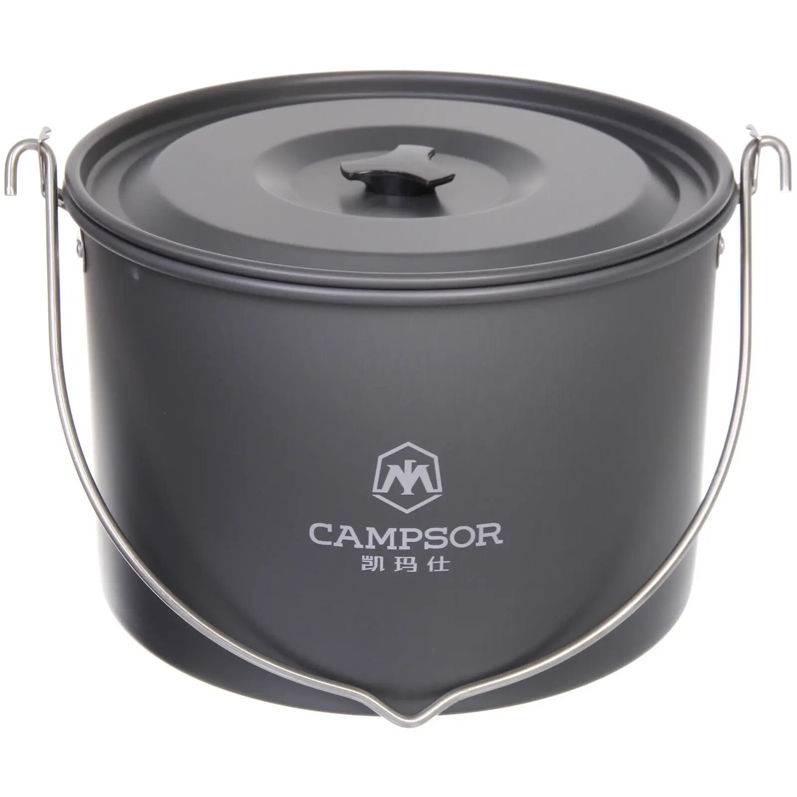 Котелок походный 8,5л, алюминий, серый, 26х18см, для активного отдыха
