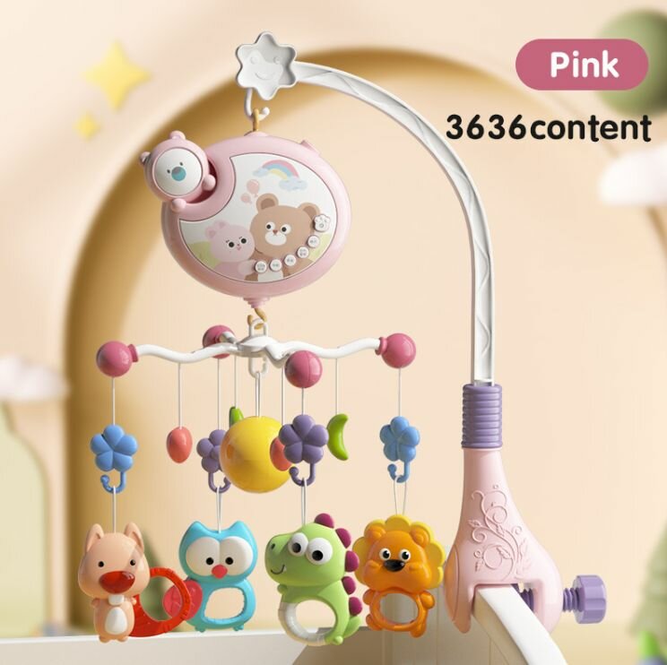 Мобиль на кроватку для новорожденных музыкальный, развивающие игрушки до года