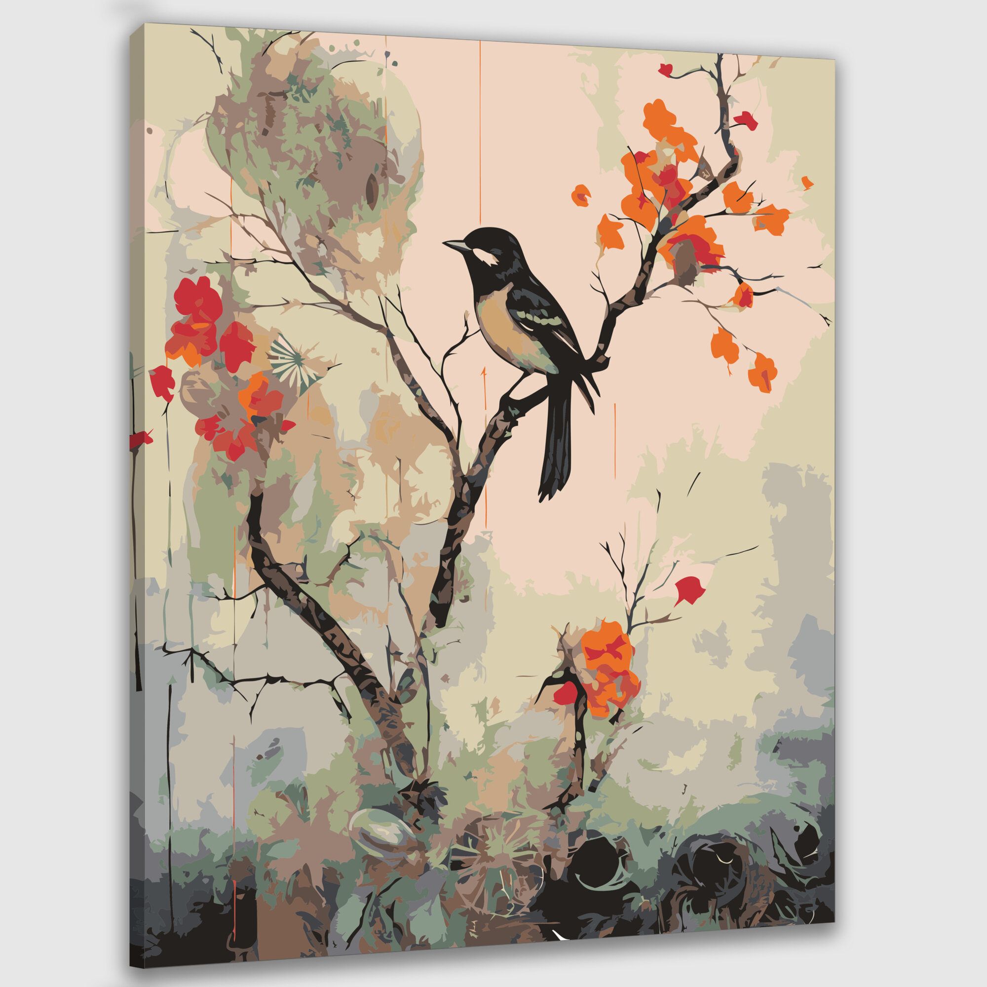 Картина по номерам 40x50 см, смешанная техника, природа, абстракция, текстуры, узоры, органические формы, цвета