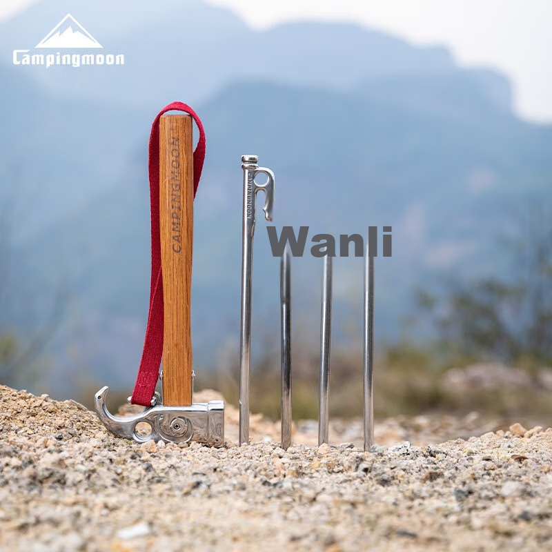 CAMPINGMOON Coleman Ground Forged Stainless Steel Tent Pegs Outdoor Windproof Fixing Tool Tent Nails 35CM 6pcs