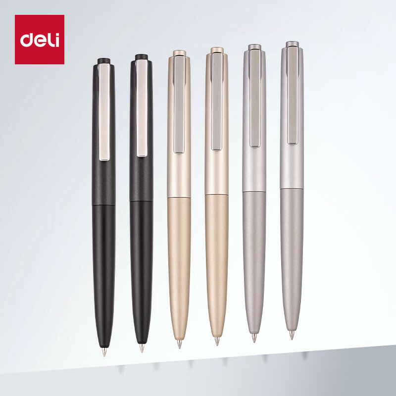 Deli Smooth Retractable Gel Pen, 0.7mm Bullet Tip, Black, 10 Pens/box, S59-07