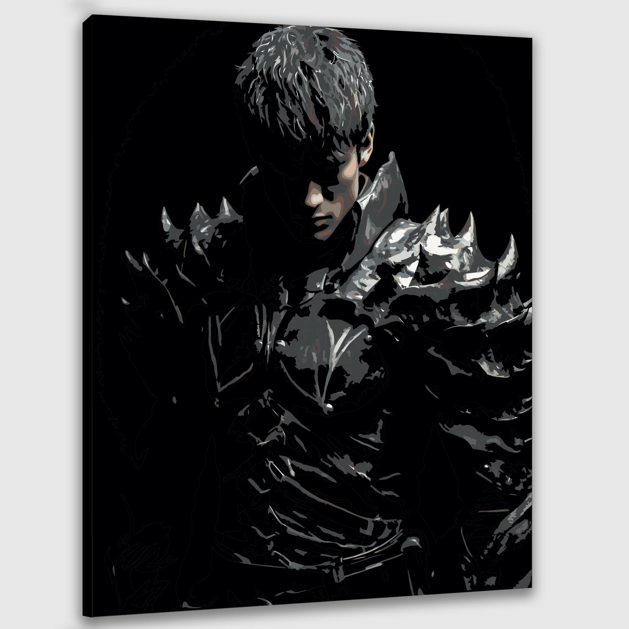 Картина по номерам 40x50 см, фотография, косплей, Берсерк, ручная работа, детальное воспроизведение, броня, вооружение