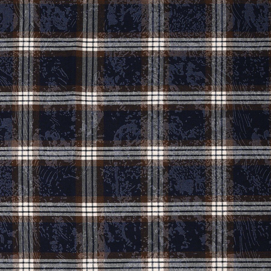 Ткань рубашечная фланель вареная 150 г/м² 80% пэ, 20% хлопок шир.150 см TBY. Fl. C751 синий уп.2м