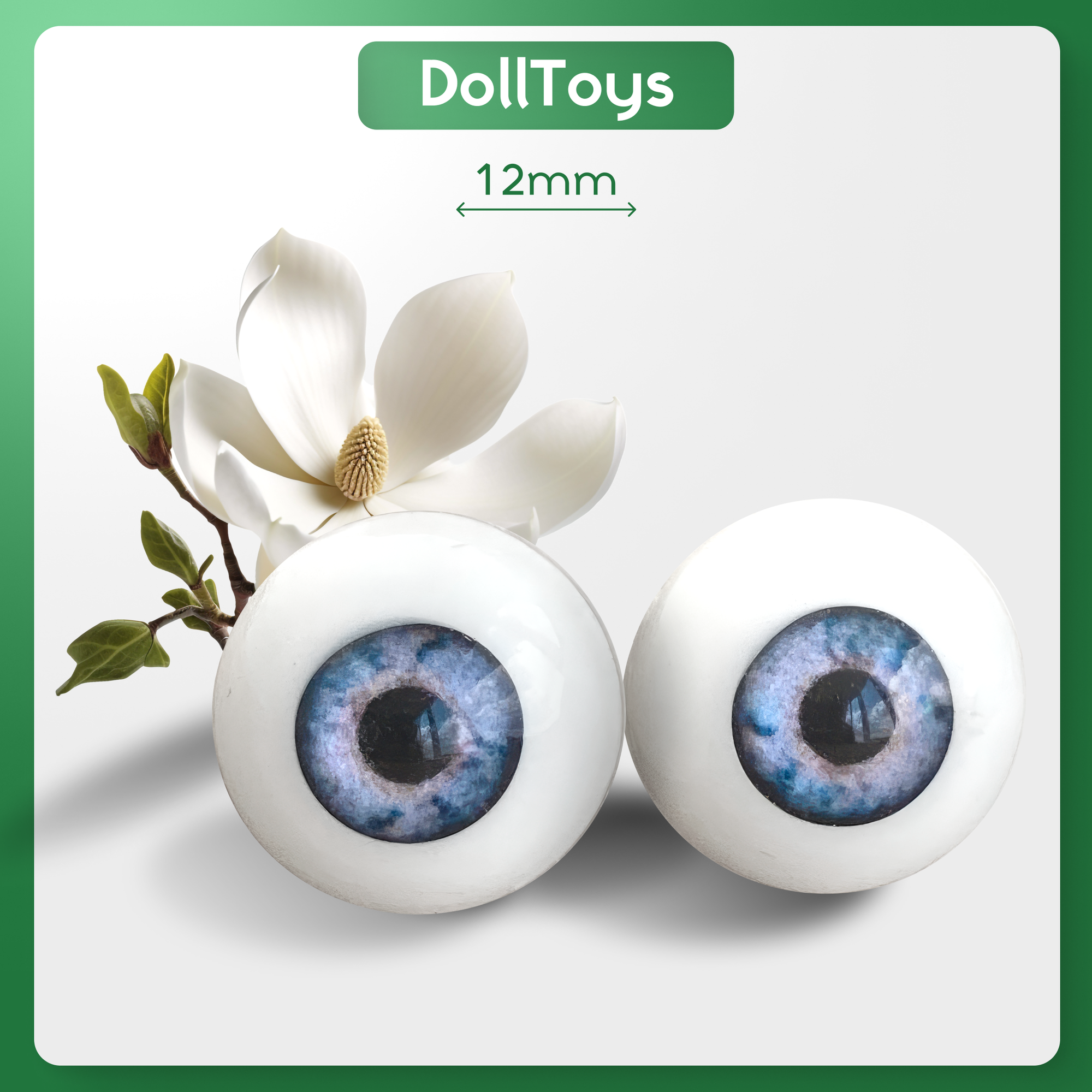 Глаза акриловые для кукол и игрушек круглые 12 мм, цвет синий