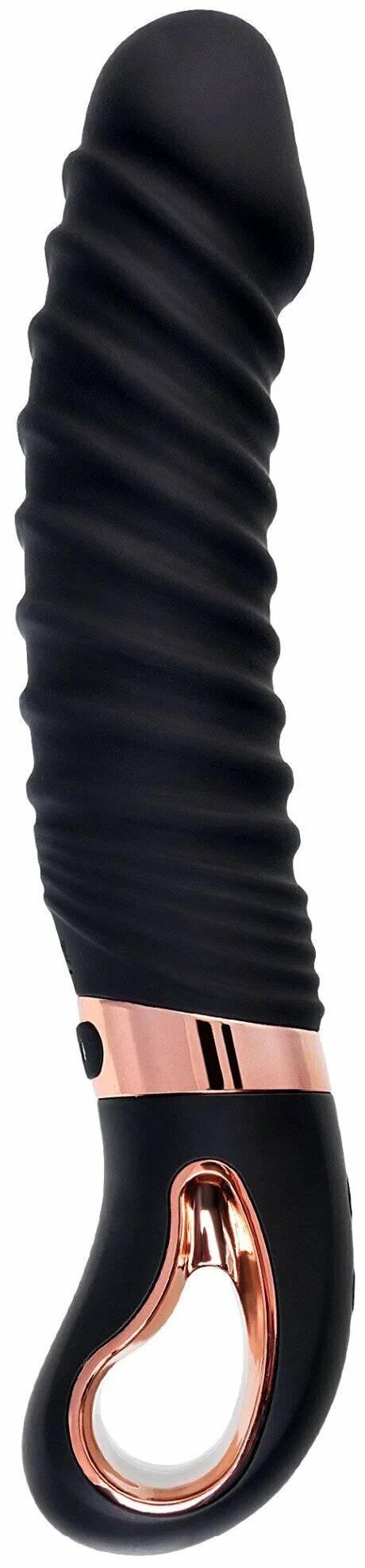Черный вибратор Waname D-Splash Hurricane с ребрышками 22,5 см WANAME