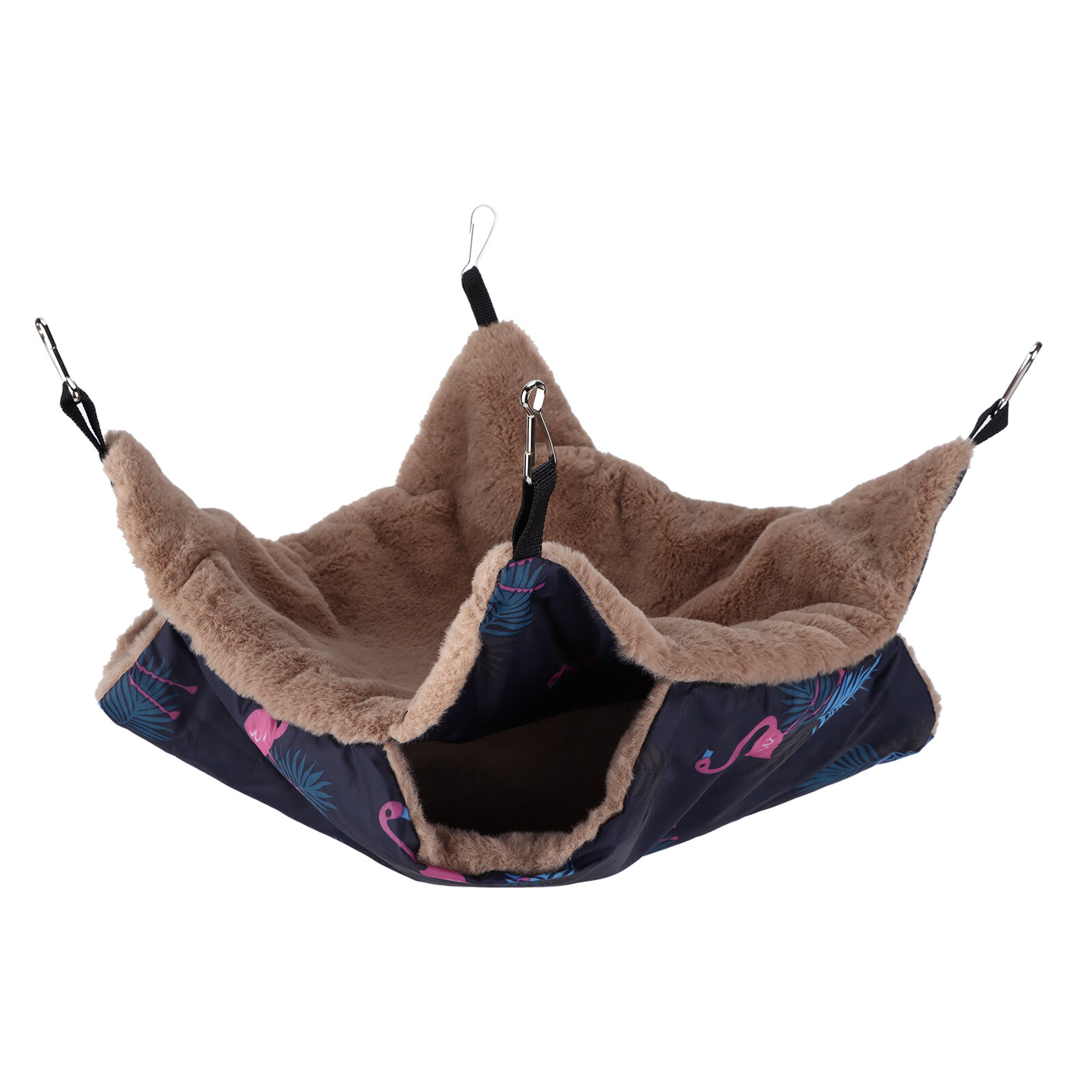 PET DoubleLayer теплый гамак легко чистить и установить подвесную спальную мешок для белки (S Flamingo)