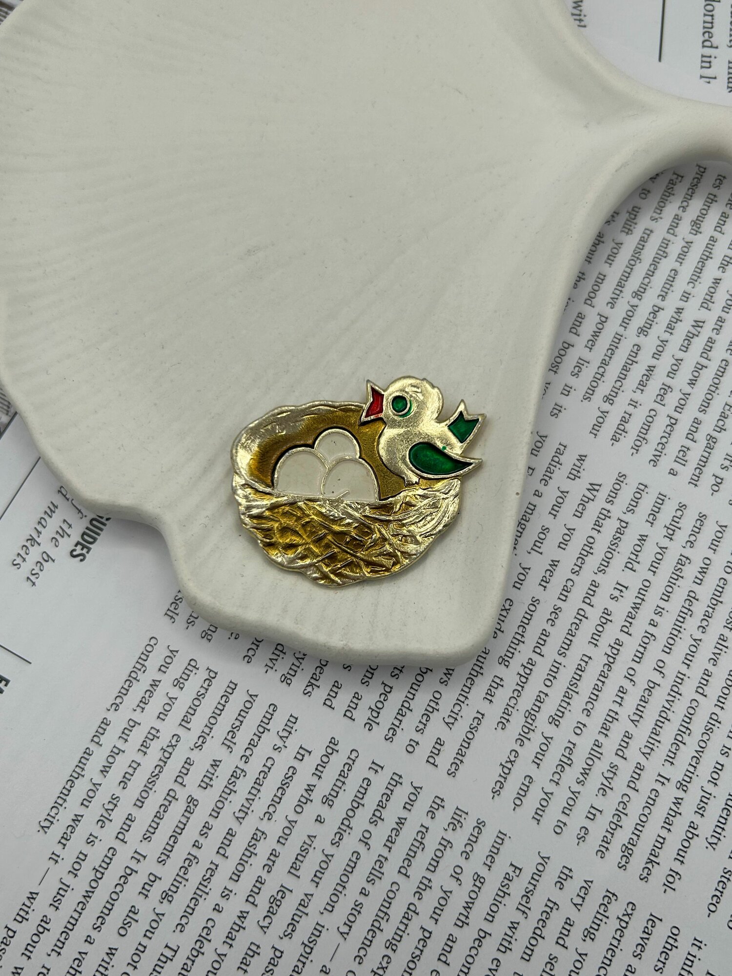 Советская винтажная брошь значок Птичка, эмаль, клеймо