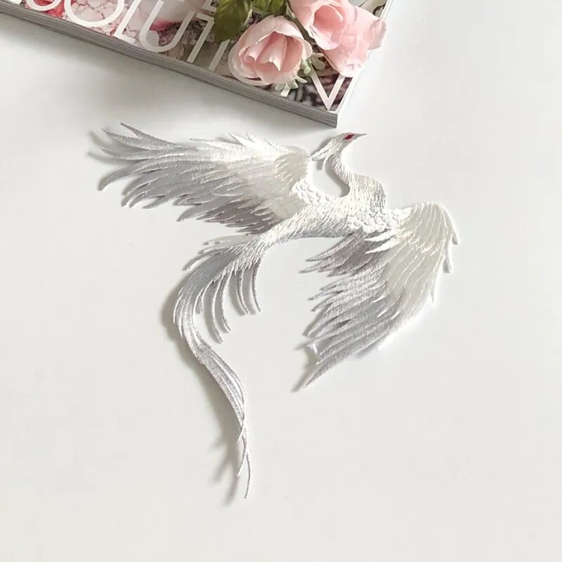 Вышитые нашивки с птицами saskia 19*18.5см GREY L