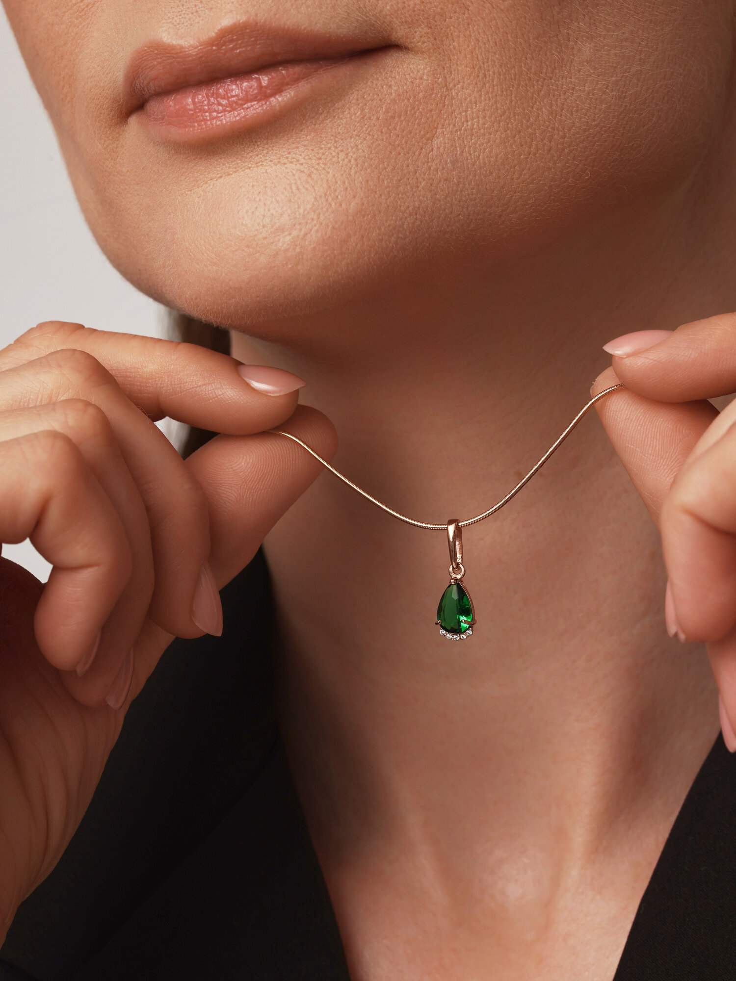 Подвеска, серебро, 925 проба, родирование, изумруд синтетический