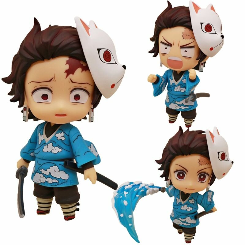 Фигурка Клинок рассекающий демонов(Kamado Tanjirou Demon Slayer 1510 wear a mask Action figure) / Нендороид (nendoroid) / 10см