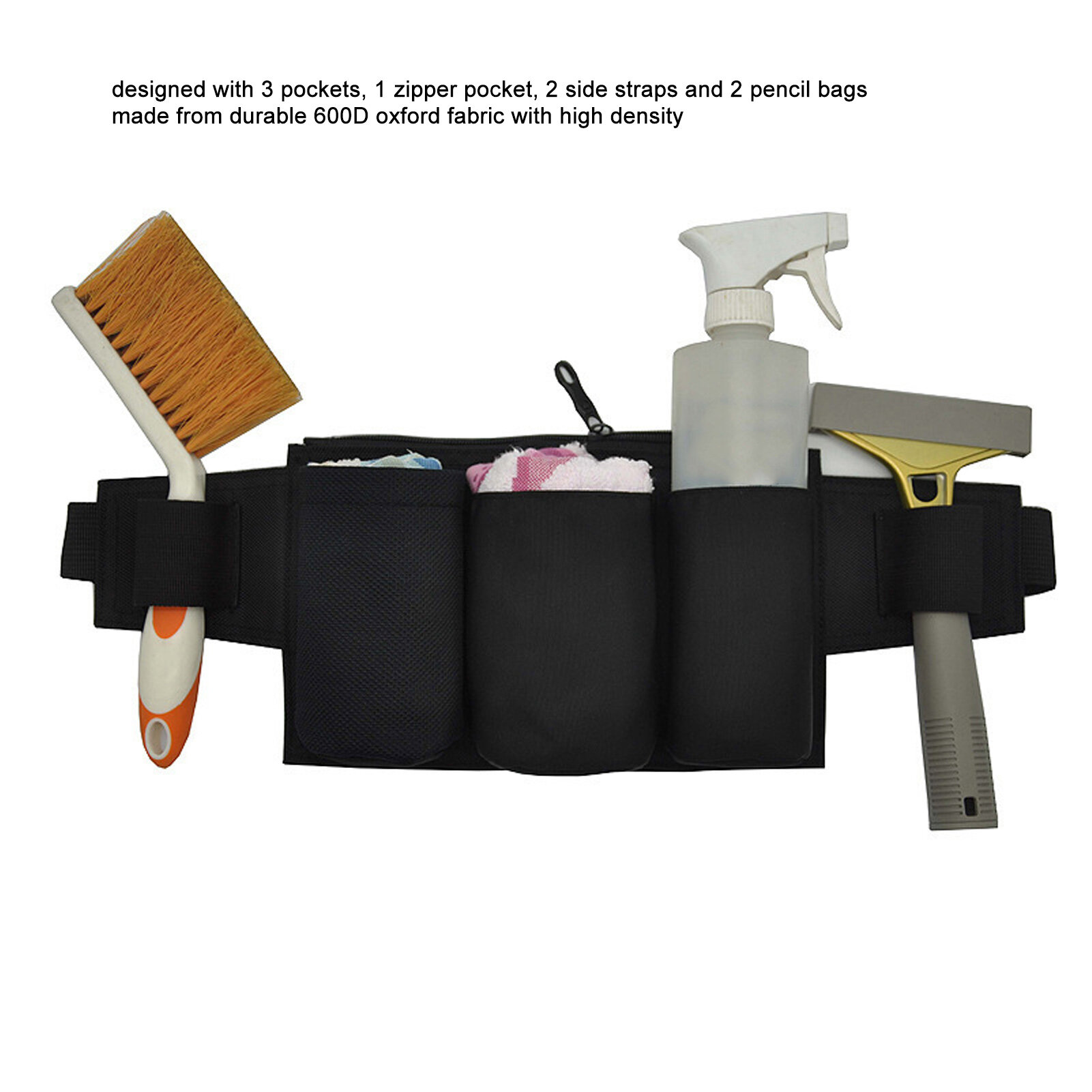 Ремень для садового инструмента, 6 карманов, 2 ремня, водонепроницаемая ткань Оксфорд, регулируемая сумка для садового инструмента для семьи, кемпинга, улицы, черный