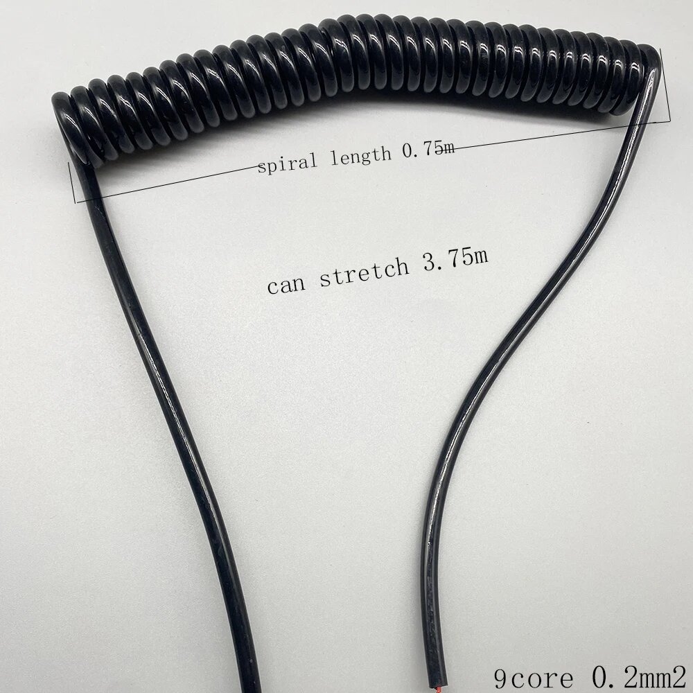 Югозра Пружинный телескопический кабель 9 жил медный 24 awg stretch 3.75