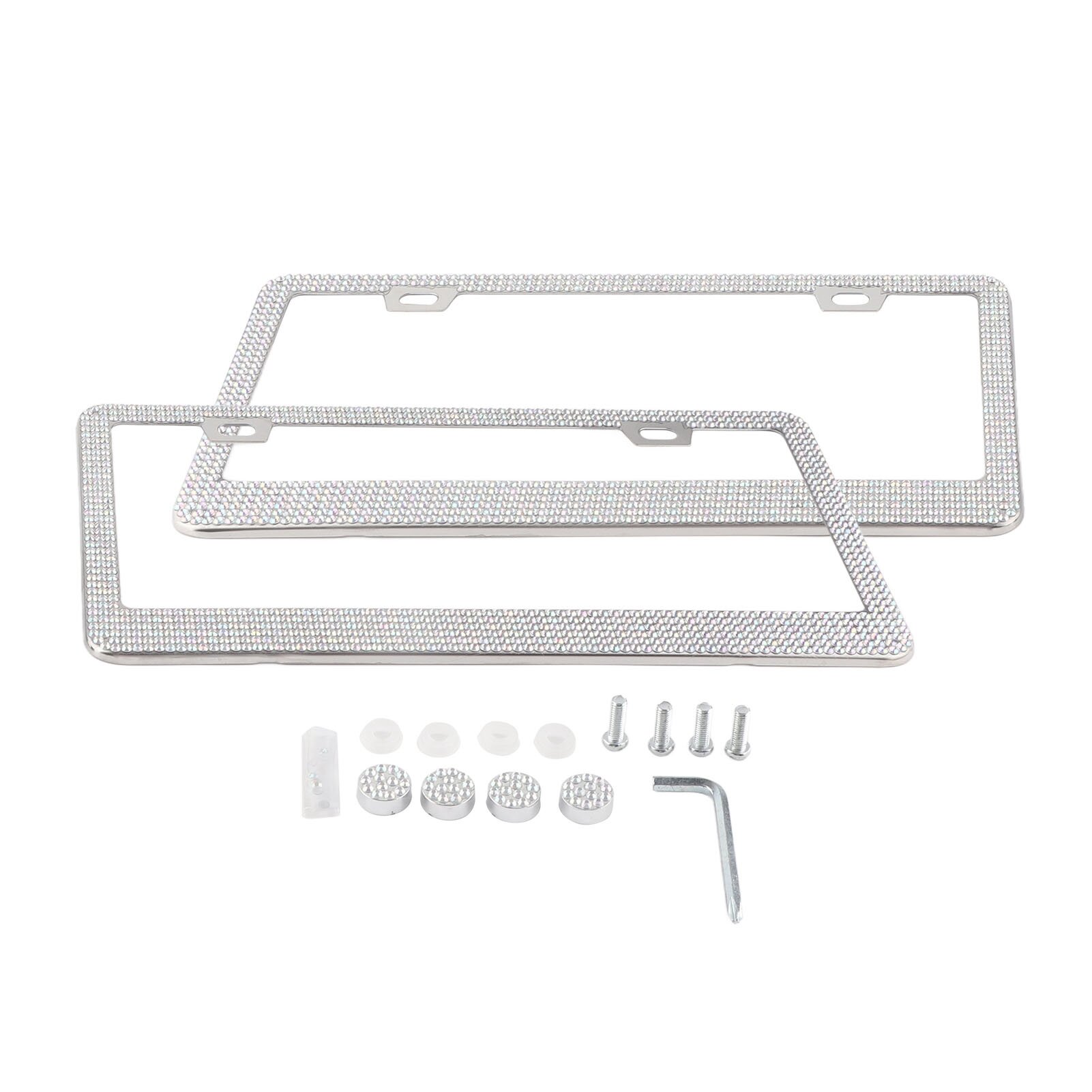 2 шт. рамка номерного знака из нержавеющей стали со стразами, блестящие внешние автоаксессуары для автомобилей