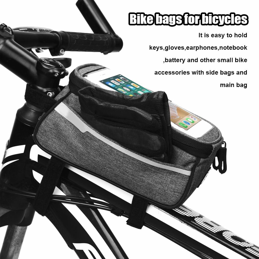 Водонепроницаемая велосумка для телефона на раму с отверстием для наушников (до 6 дюймов)