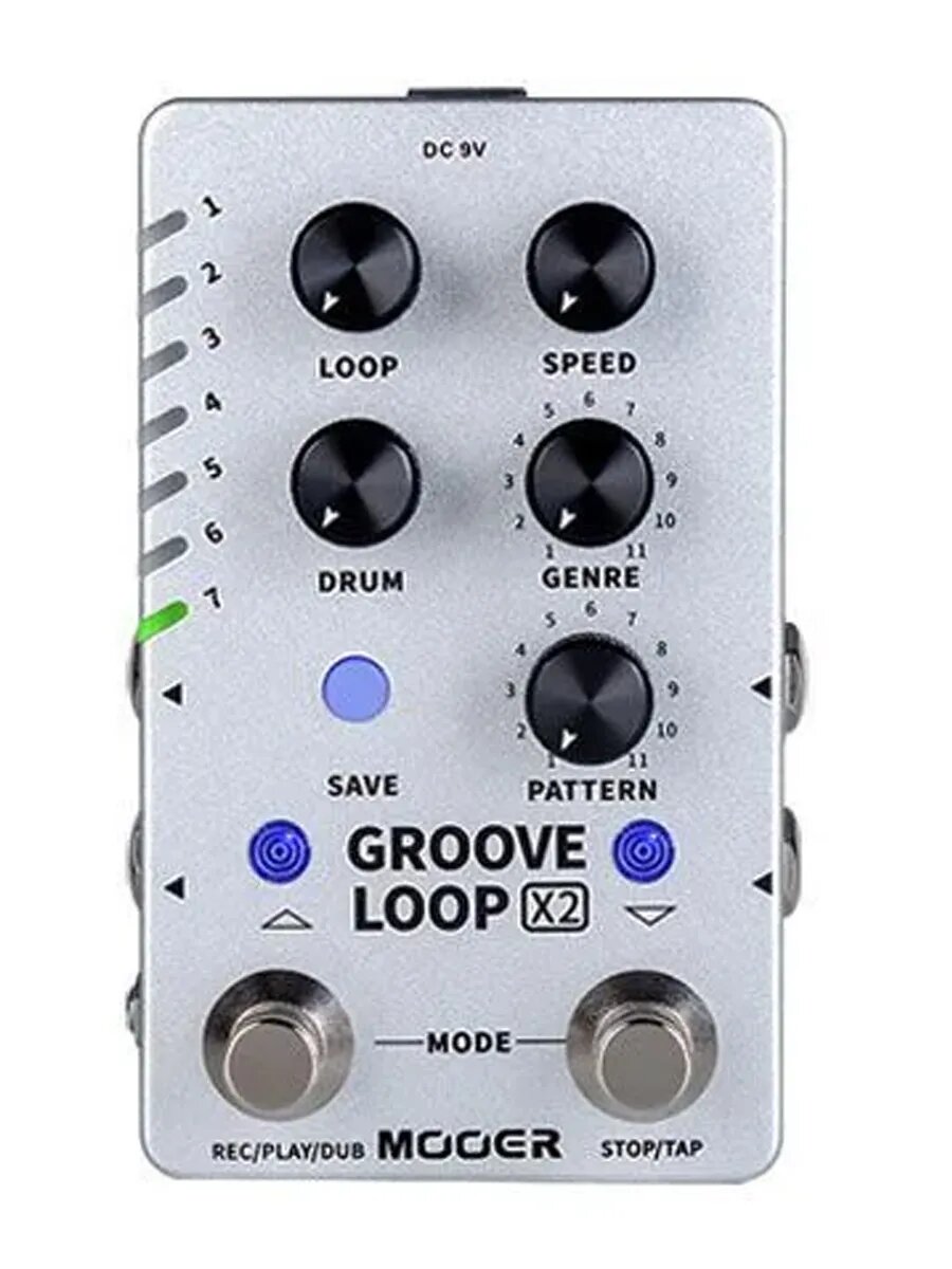 Mooer Groove Loop X2 Педаль лупер со встроенной драм-машиной, Белый