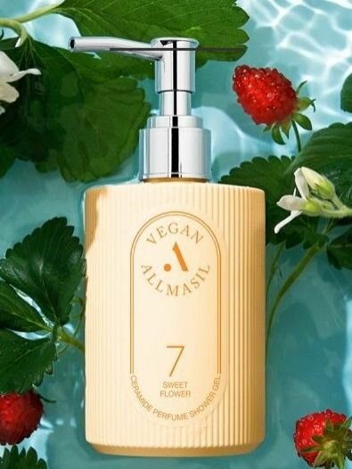 ALLMASIL Гель для душа с церамидами Sweet Flower, аромат малины и жасмина, 500 мл, Корея