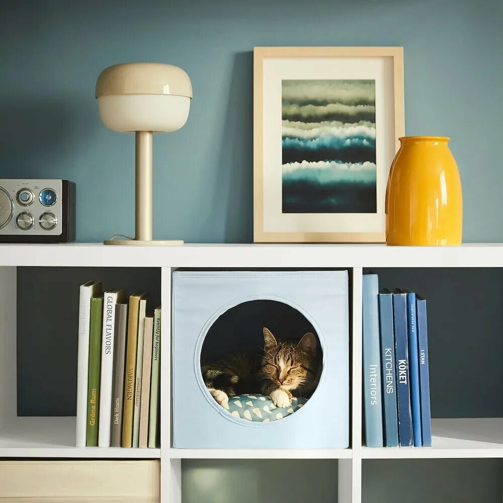 IKEA-Домик для домашних животных UTSADD, Кошки, синий 330x380x330MM