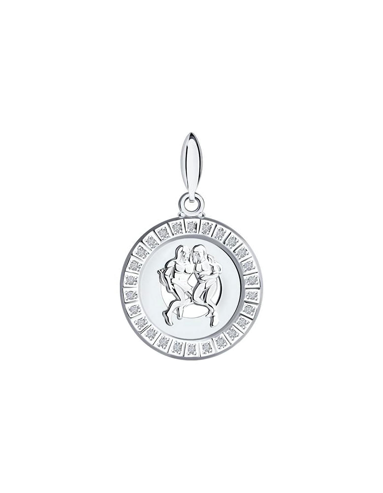 Подвеска, серебро, 925 проба, родирование, фианит