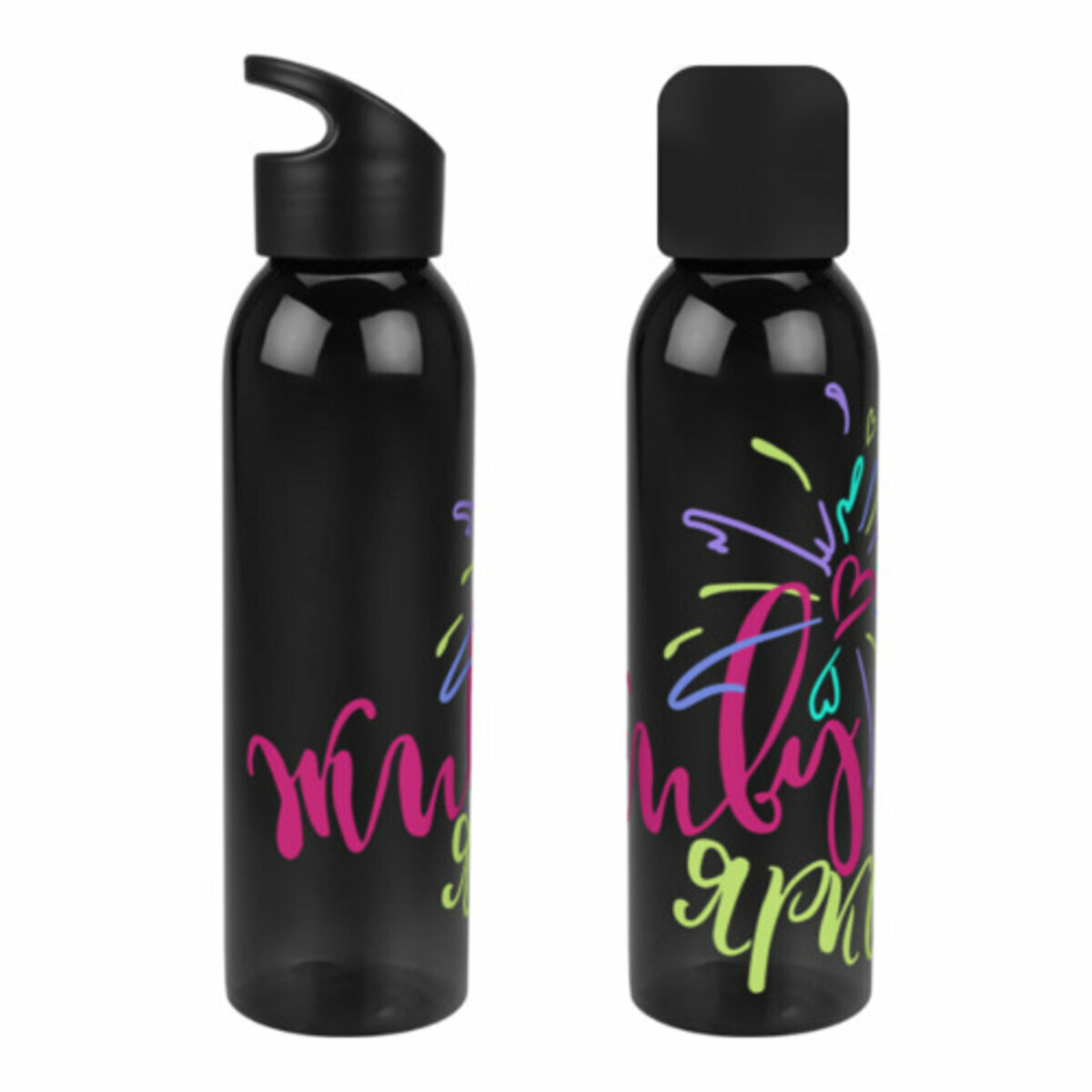 Бутылка для воды «Живу ярко!» (черный)