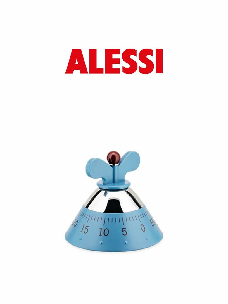 Таймер кухонный Alessi “Kitchen Timer " A09, механический механизм, светло-голубой
