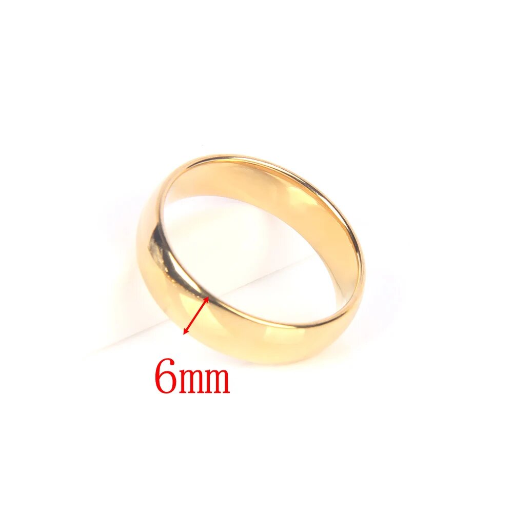 Классические кольца из нержавеющей стали XHN 3/4/5/6/8 мм inside Dia 20mm 4pcs, JZ-201-Gold-6mm