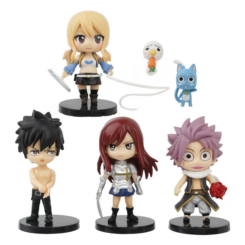 Fairy tail pvc игрушка фигурка набор с собранным дизайном для любителей аниме и подарка