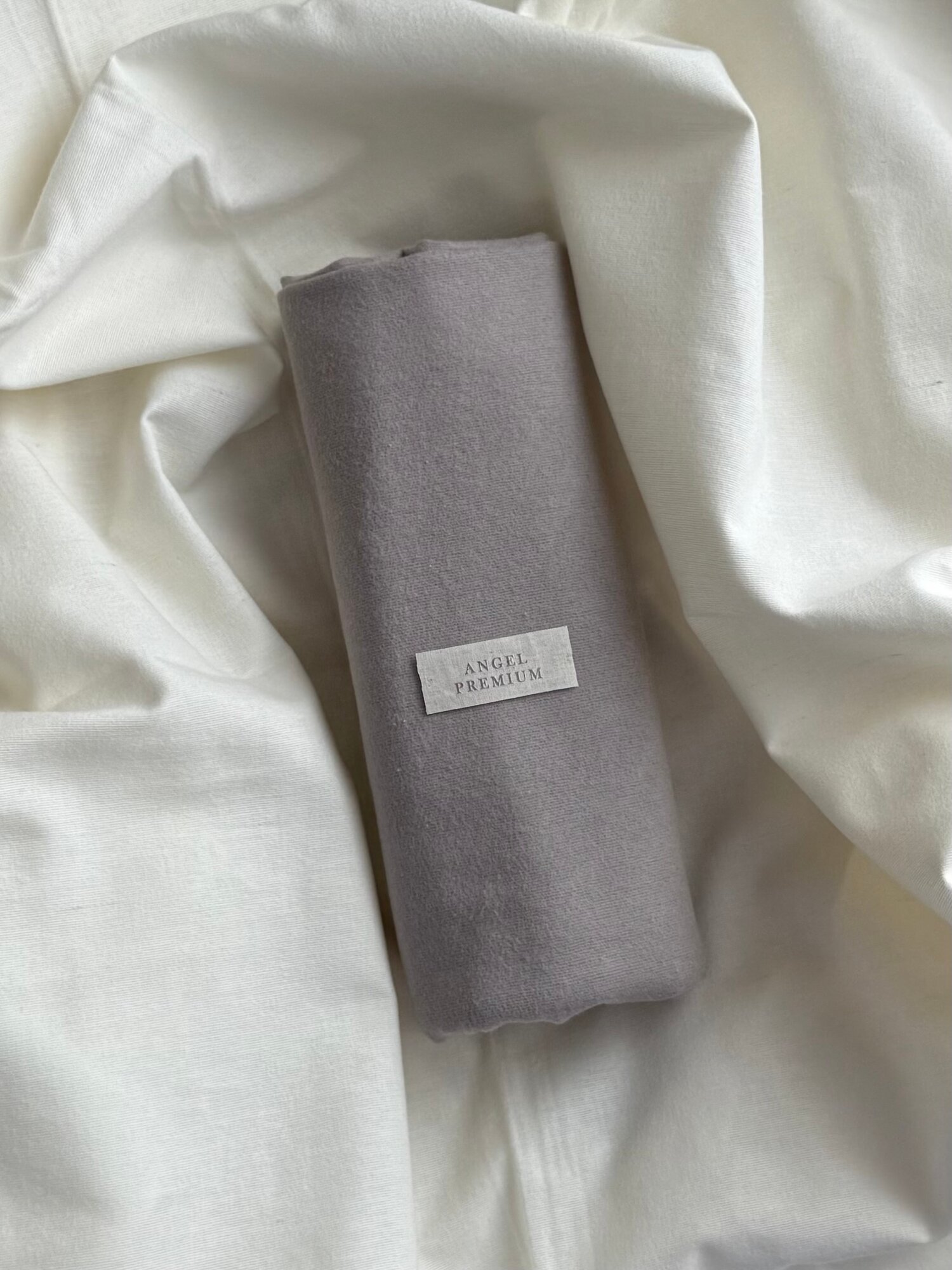 Большая фланелевая пелёнка серо-бежевая ANGEL PREMIUM 100х120