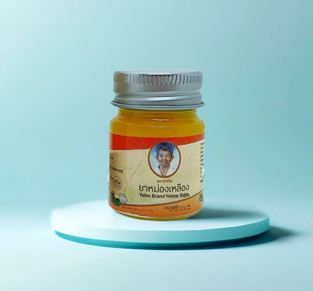 Имбирный бальзам Yatim Brand, с куркумой, оригинальный, Таиланд, 15 г