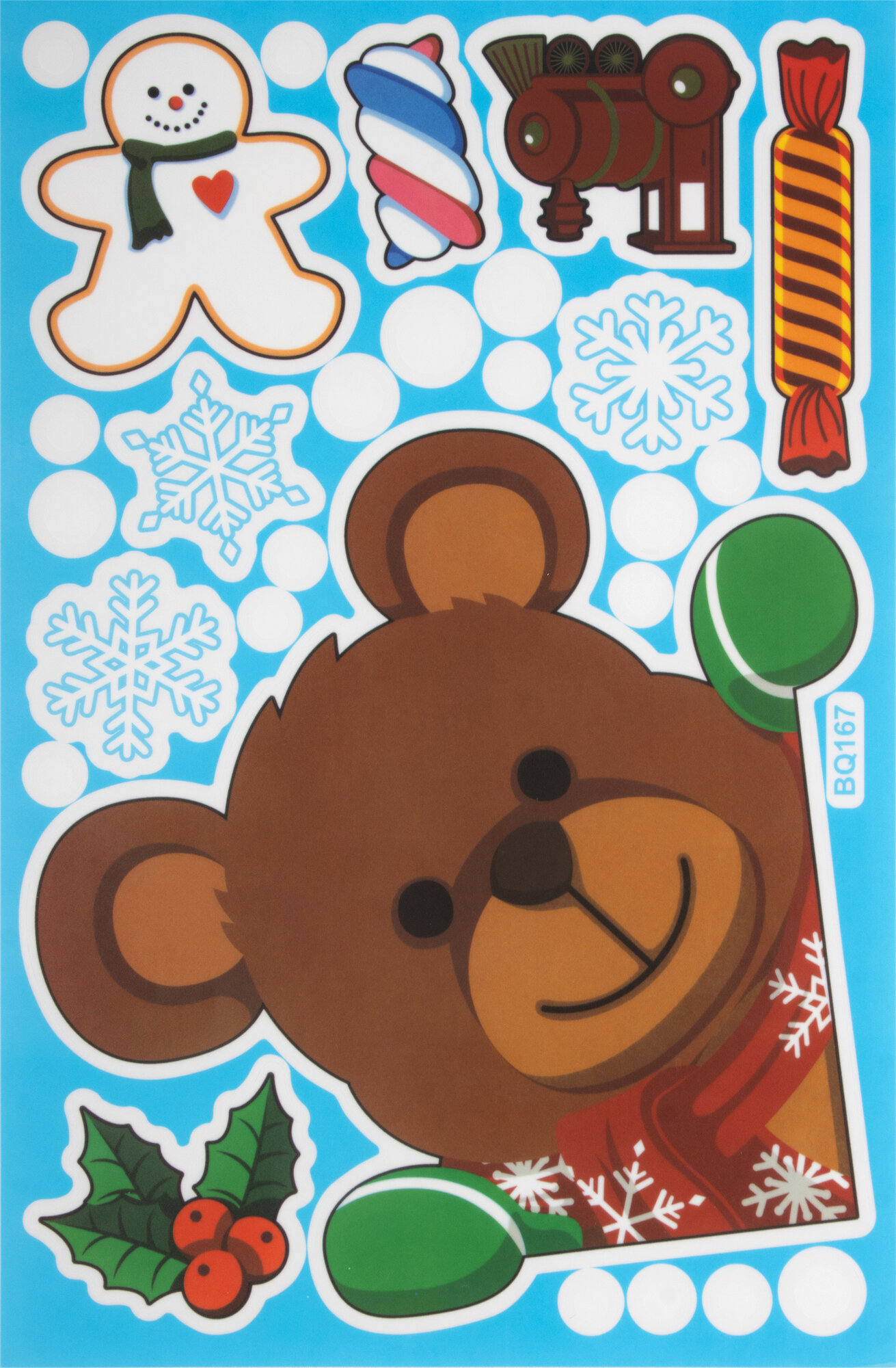 Наклейка интерьерная новогодняя "Медвежонок" BQ167