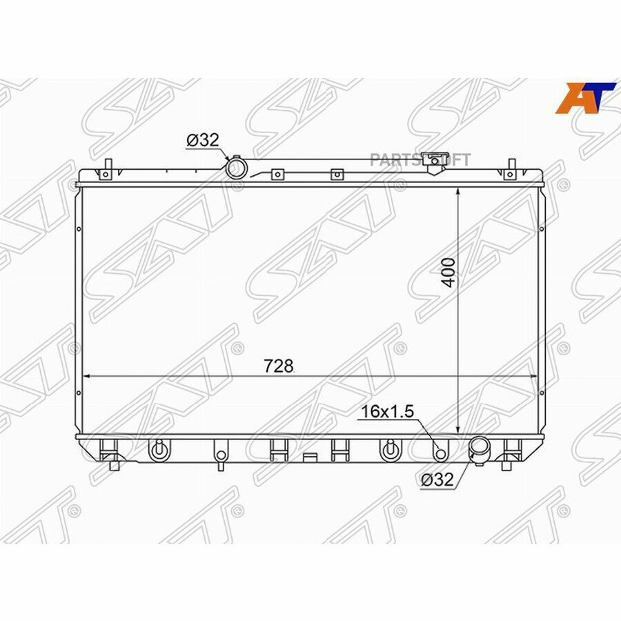 Радиатор Toyota Camry (XV20) 96-02 / Daihatsu Altis 00-01 / Toyota Camry 96-01 / Camry UAE/USA 96-01 от официального дистрибьютора, SAT, артикул SGTY0003SXV20