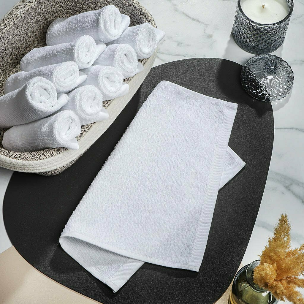 Набор полотенец Silvano 30х30 см, 100% хлопок, 380 г/м2, белые, Узбекистан, 10 шт