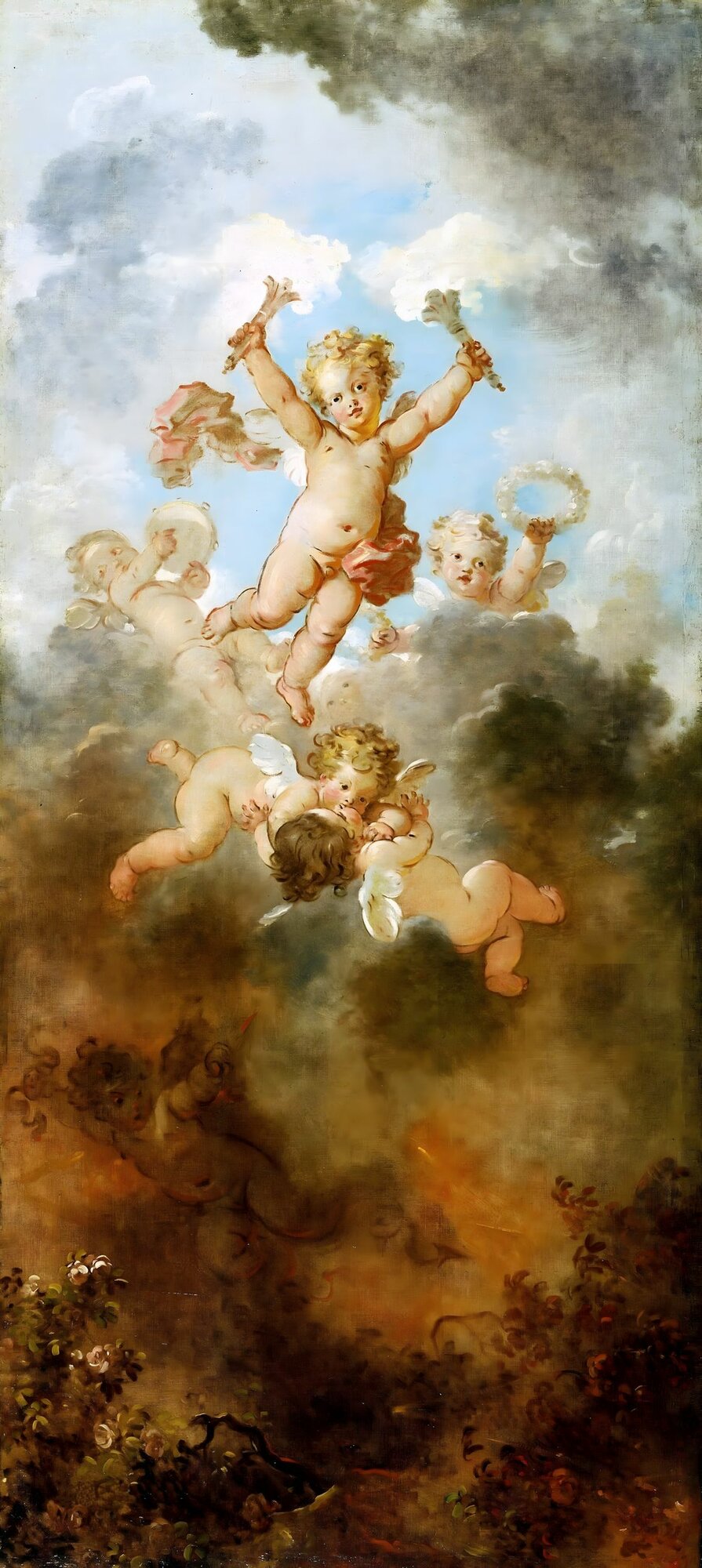 Фотообои Уютная стена "Жан Оноре Фрагонар - Расцвет любви" 120х270 см Виниловые Бесшовные (единым полотном)