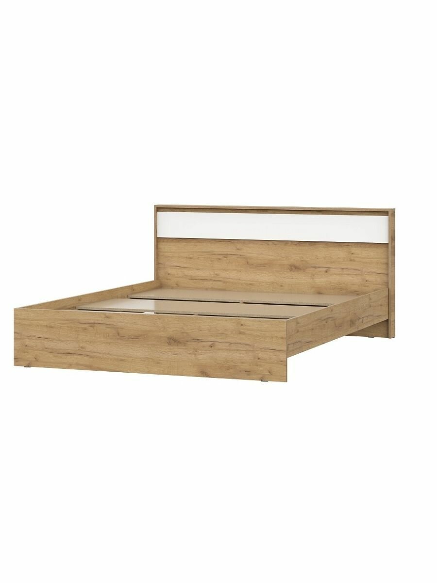 Кровать 160x200 двуспальная Mio Tesoro Некст 1, дуб золотой, белая