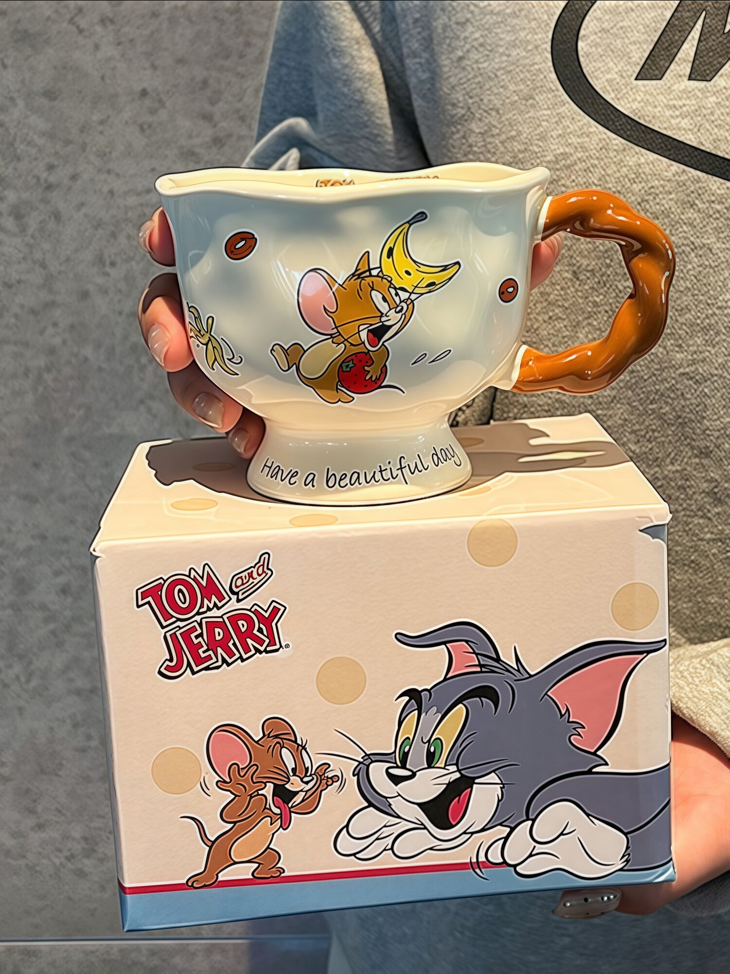 Кружка "Tom & Jerry", керамика, подарочная упаковка, 360мл, коричневая