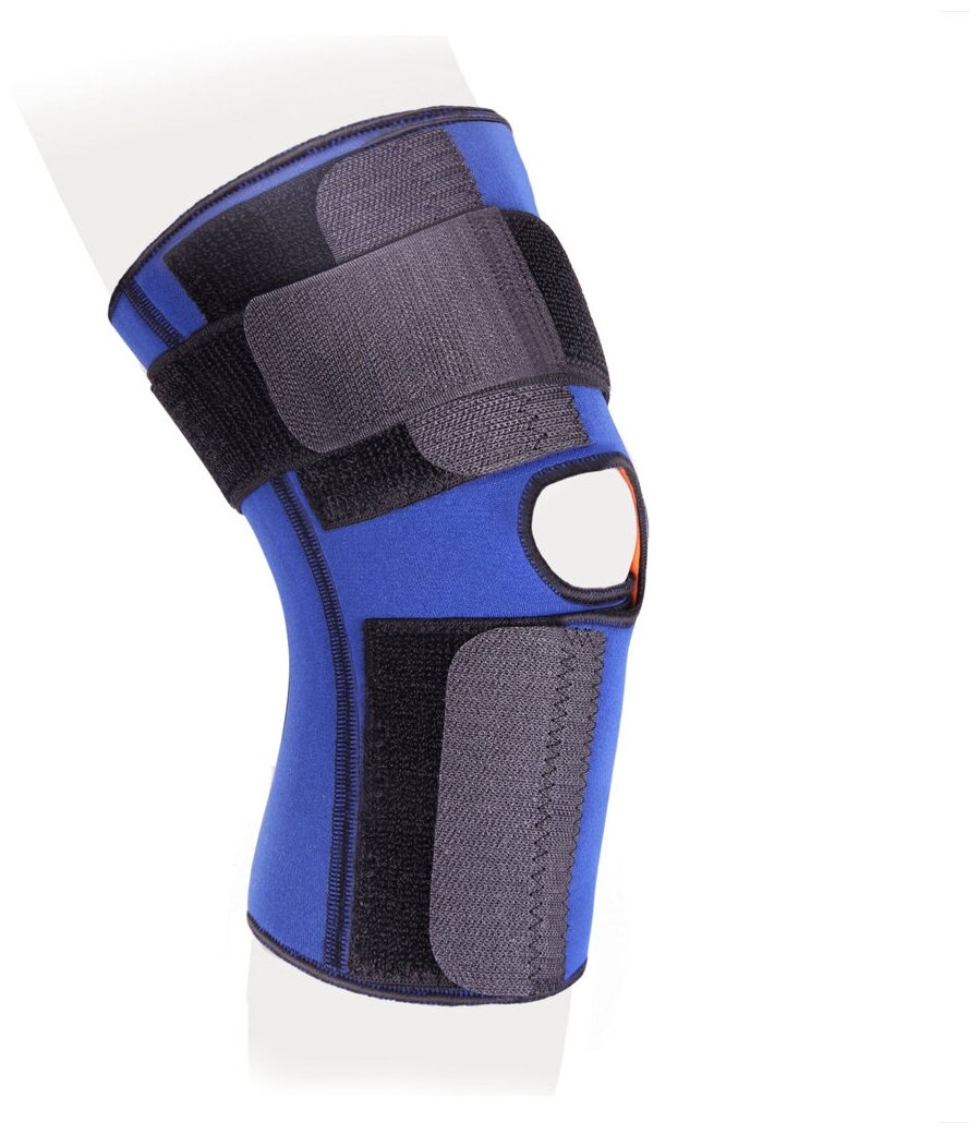 Бандаж на коленный сустав разъемный, KS-051, L-XL, 50-60 см, синий