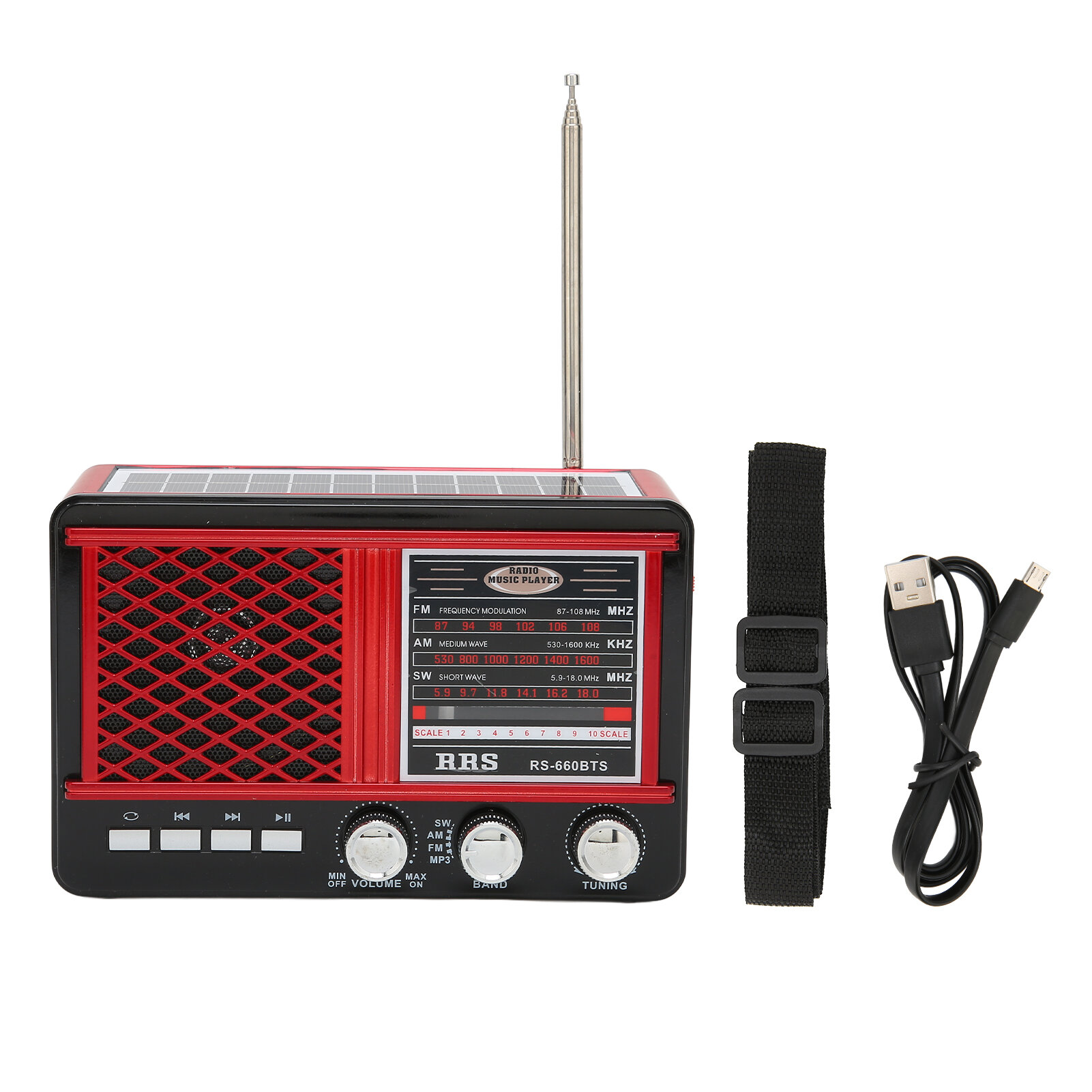 Аварийное радио RS-660BTS с AUX (красное)