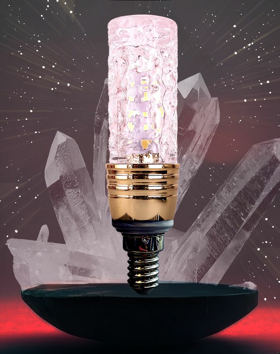 Светодиодная лампа LED Е14 Цилиндр 220В 15Вт (7Вт) 4000К 1000Лм 35х115мм Прозрачная колба Золотая