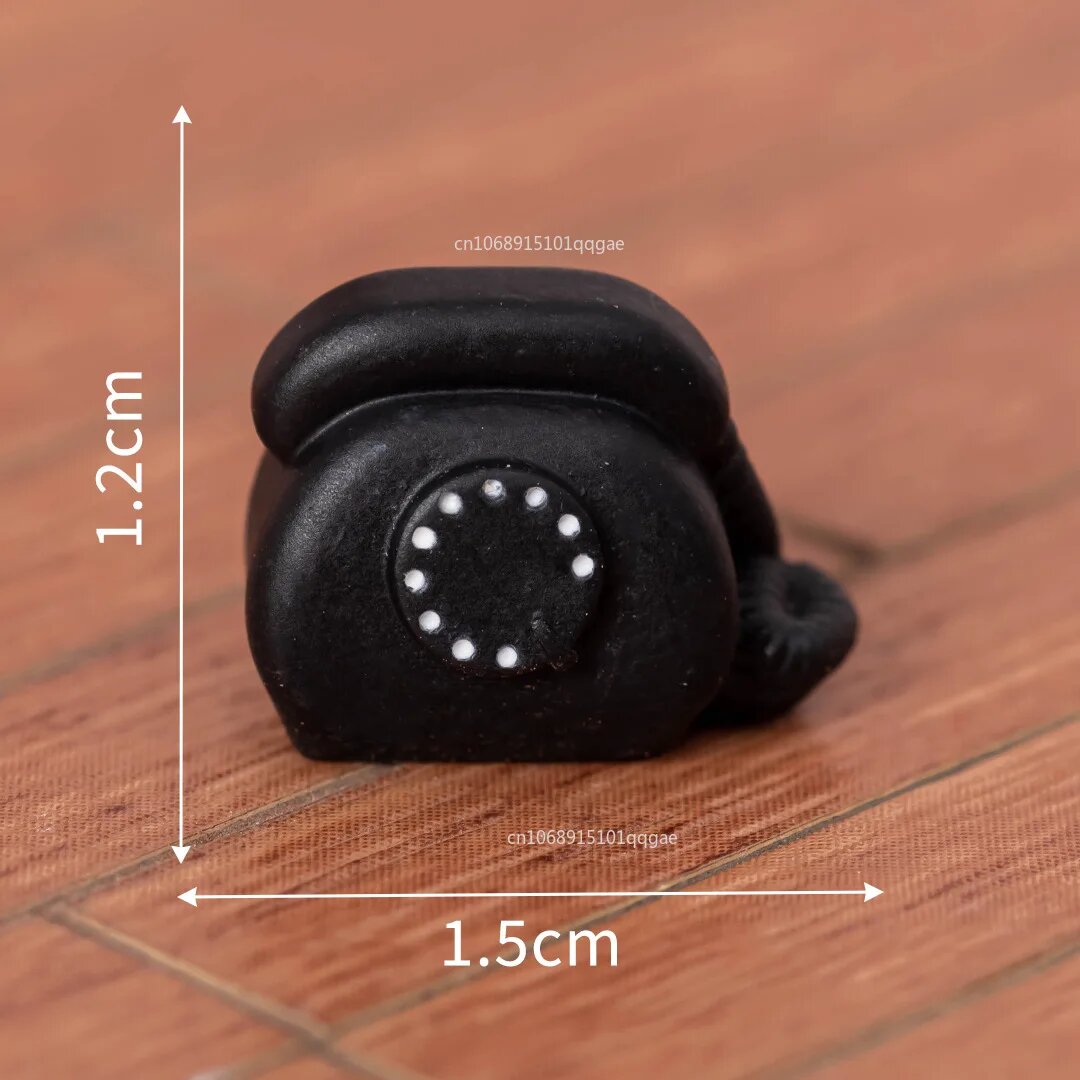 Миниатюрный телефон черный, 1.2x1.5 см, полимерная смола