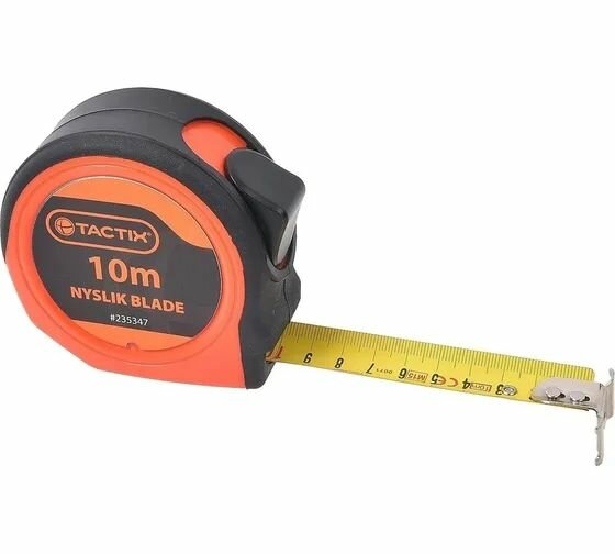 Рулетка обрезиненная 10 м с шириной ленты 25 мм TACTIX 235347