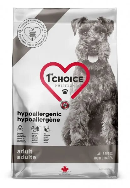 Сухой корм 1st CHOICE для собак GF HYPOALLERGENIC Утка 340 гр